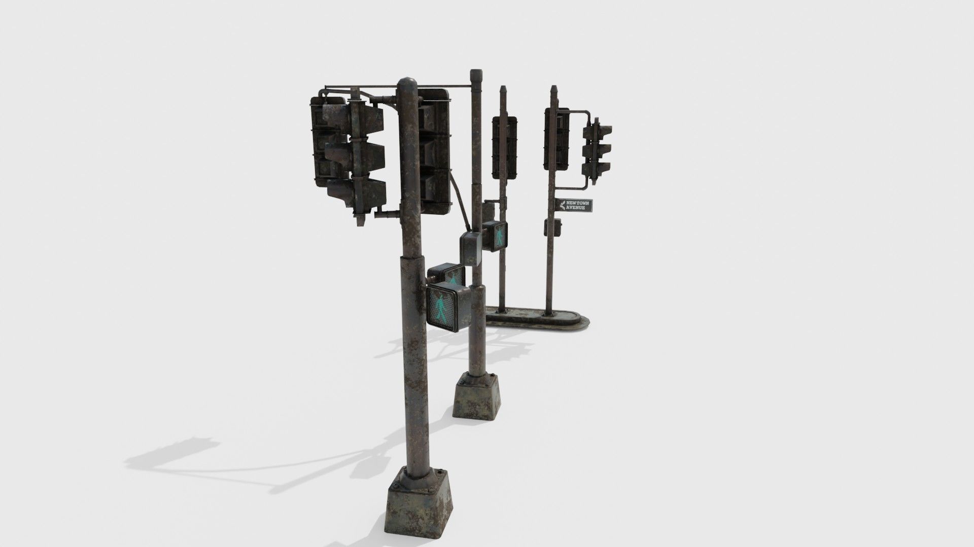 3D model traffic lights with 4k pbr texture clean and dirty textures VR ...