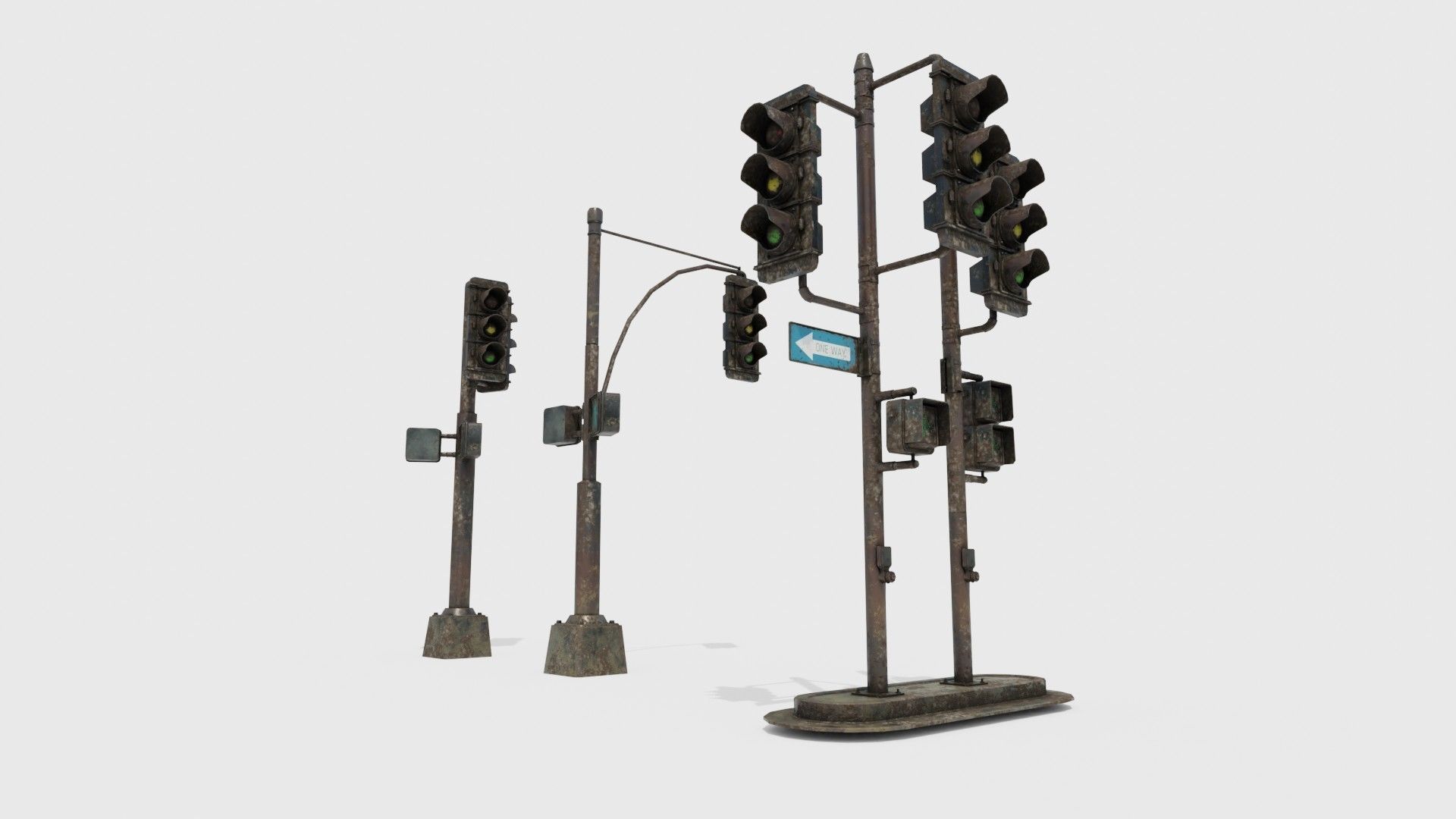 3D model traffic lights with 4k pbr texture clean and dirty textures VR ...
