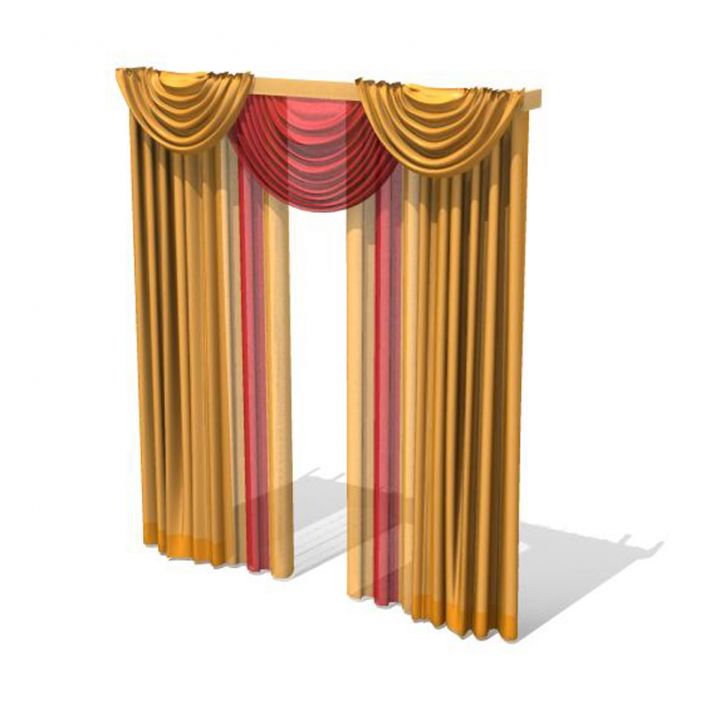 Long Multi Colored Drapes 3D model | CGTrader