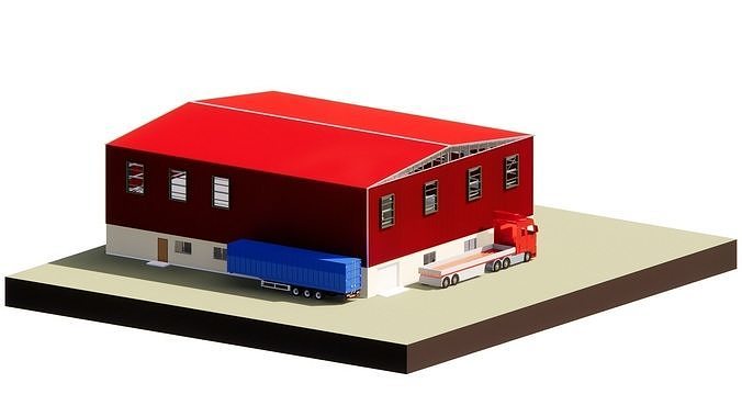 Warehouse G plus M steel structure in Revit 3D model | CGTrader