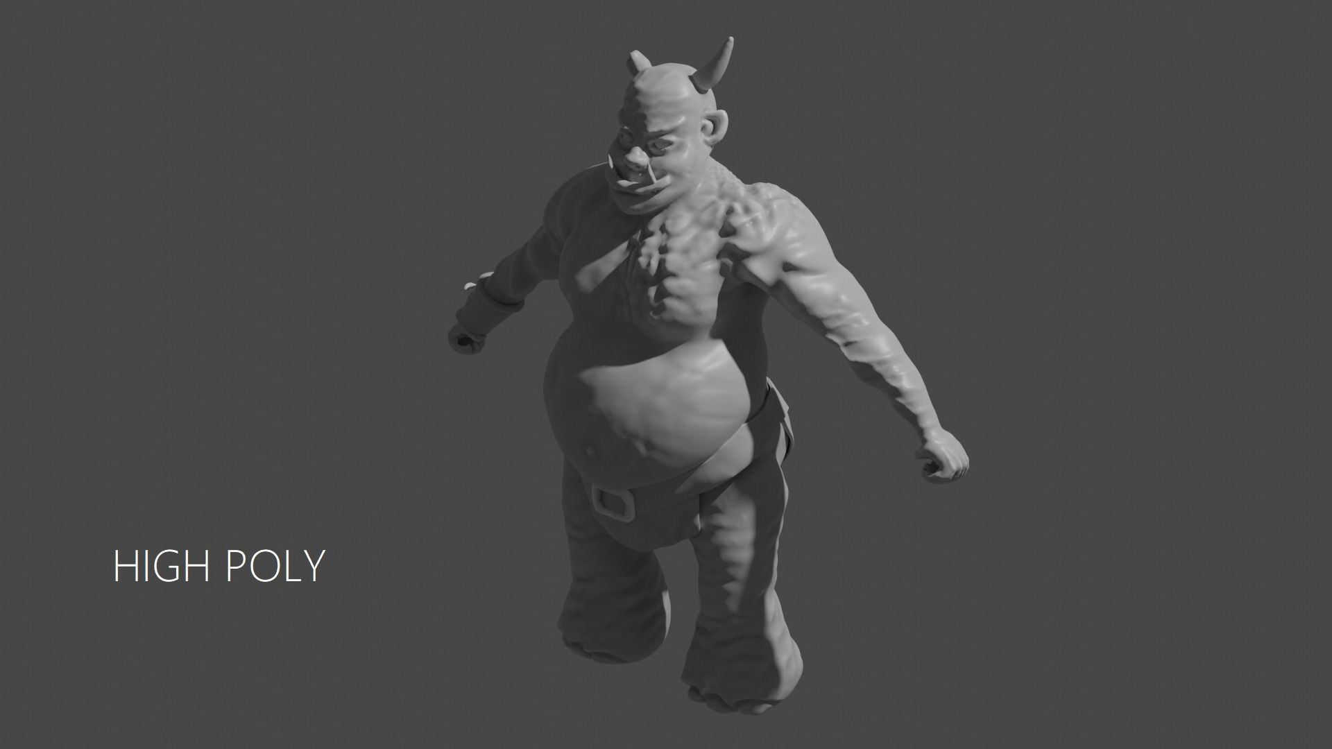 3D model Orc Low-Poly and High-Poly with Clothes VR / AR / low-poly ...