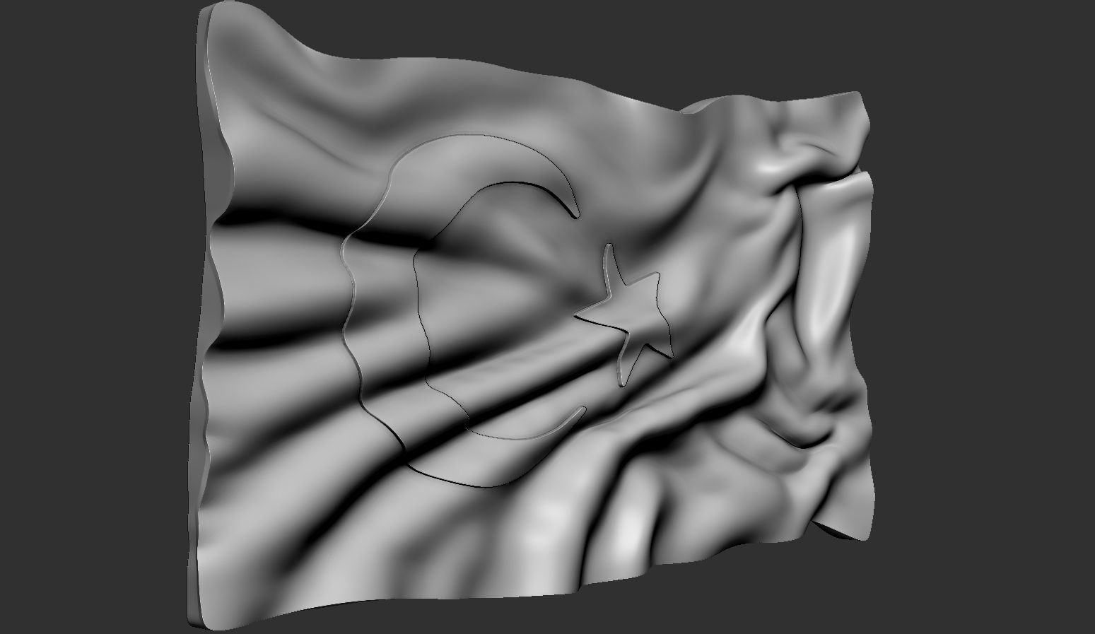 Turkish Flag 3D model 3D printable | CGTrader