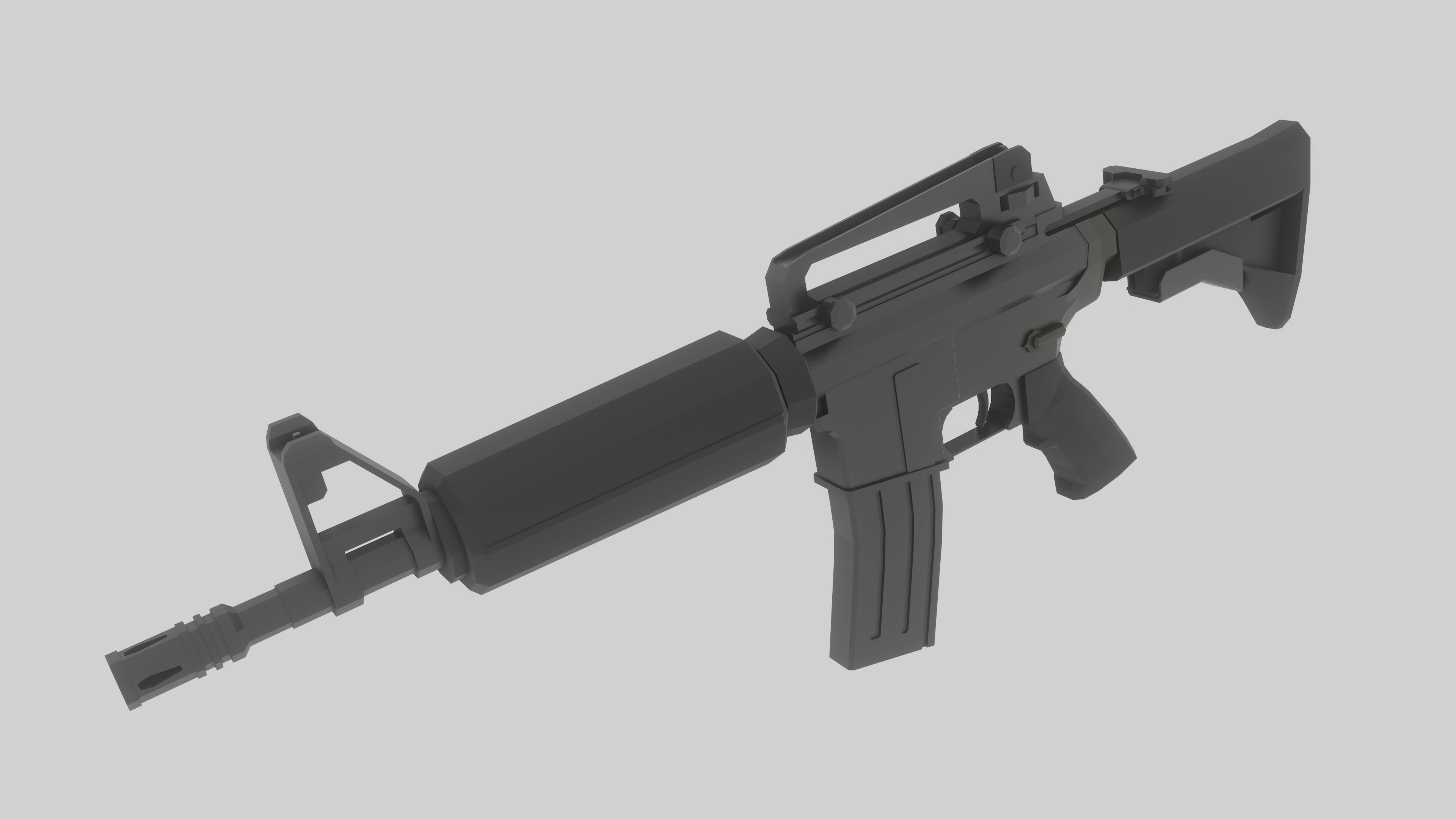 3D model M4 Commando Detailed Low-Poly VR / AR / low-poly | CGTrader
