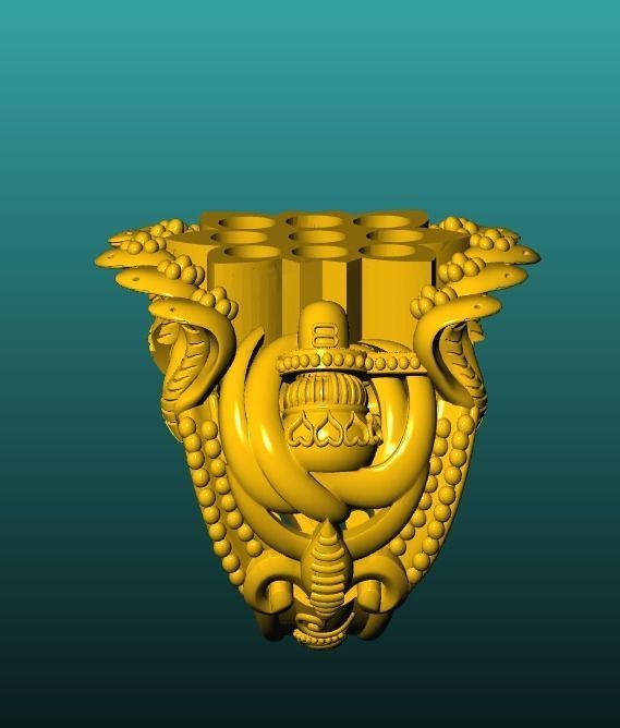 Ring Shiva Lingam Lord Shiva Ring Snakes 18k Gold 3D model 3D printable ...