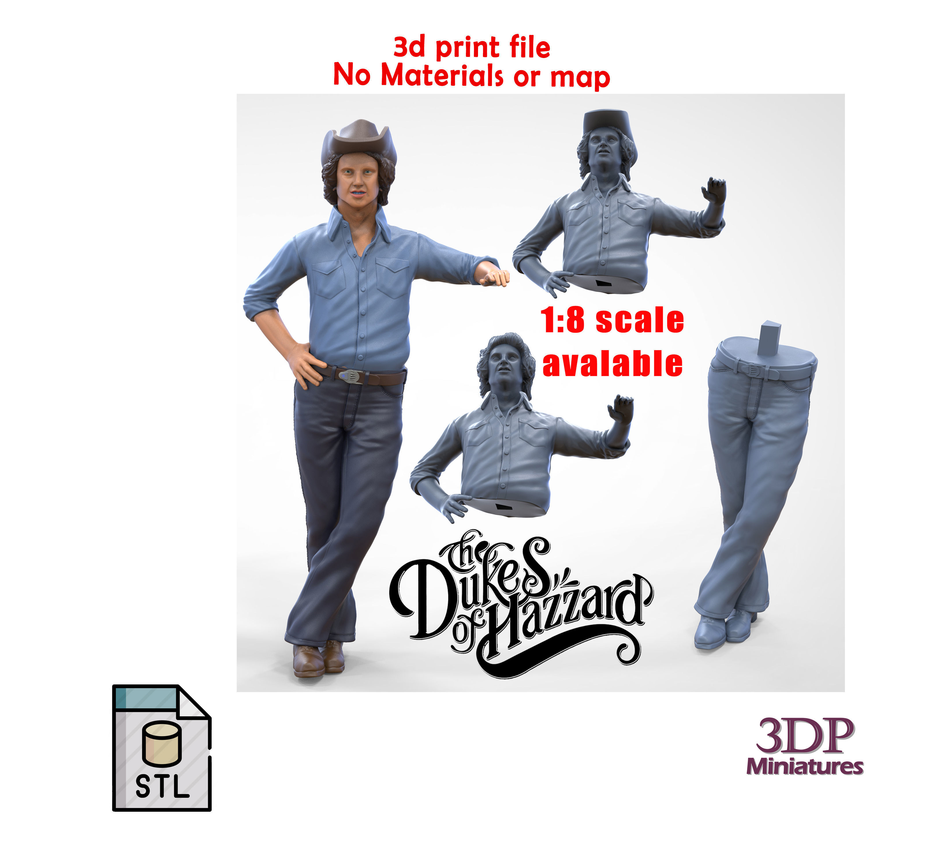 N2 Luke Duke The dukes of Hazzard 3D model 3D printable | CGTrader