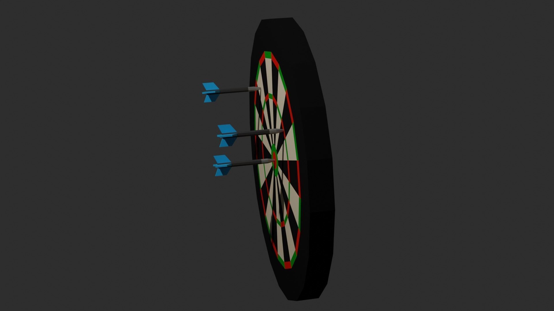 3D model Lowpoly Dartboard darts VR / AR / low-poly | CGTrader