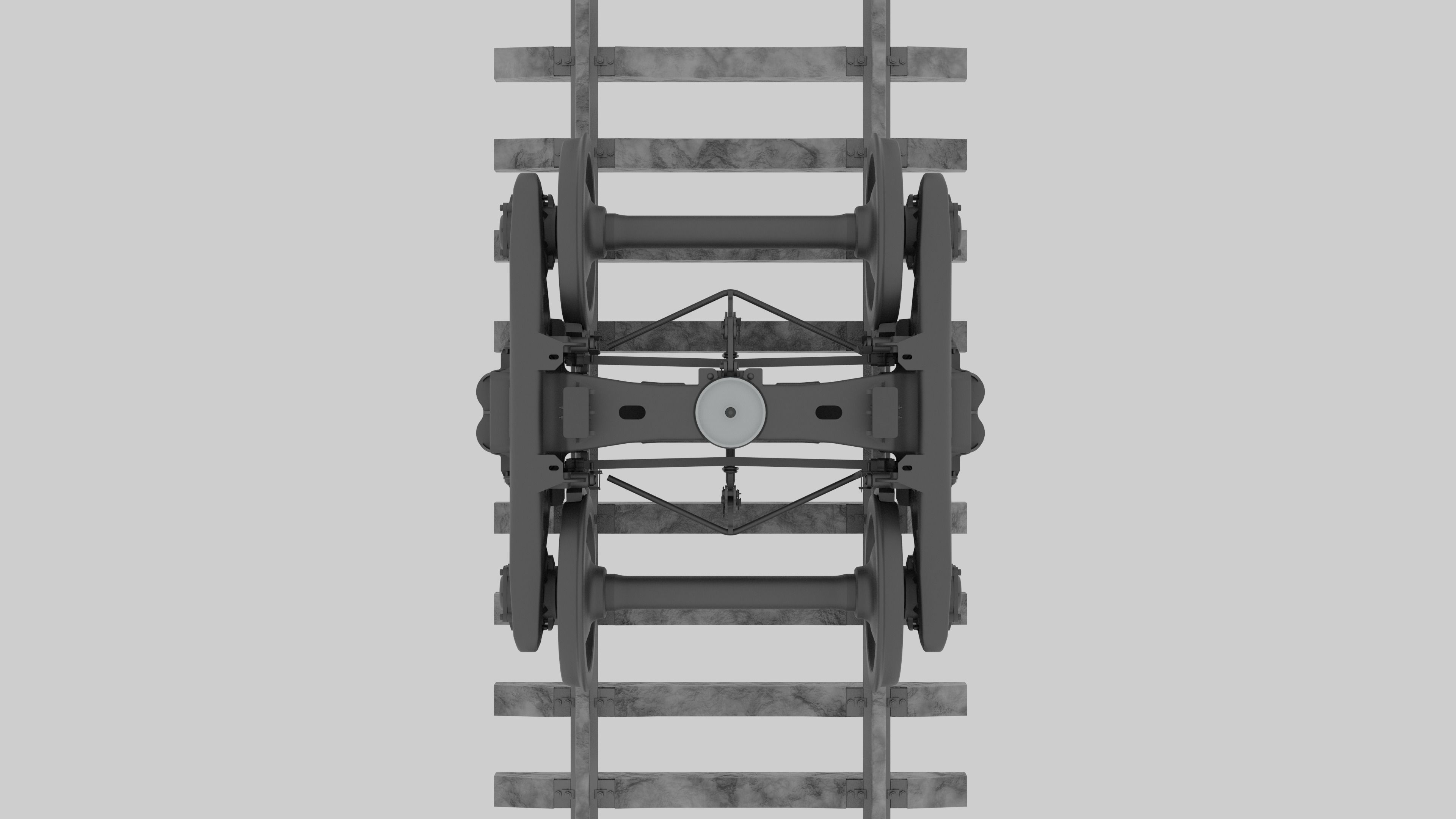 Train wheel undercarriage 3D model | CGTrader