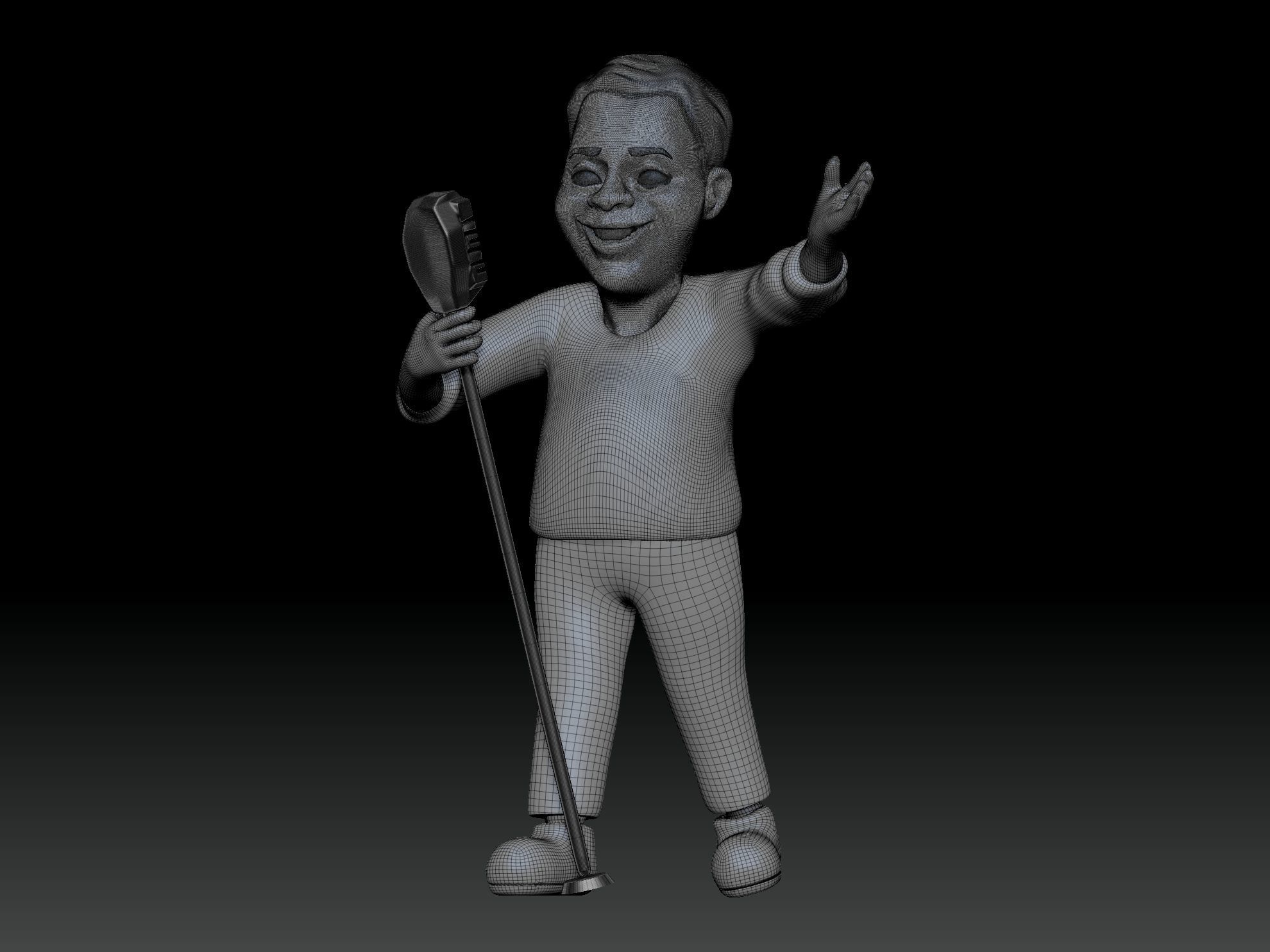 The Singer cartoon man holding guitar 3D model | CGTrader