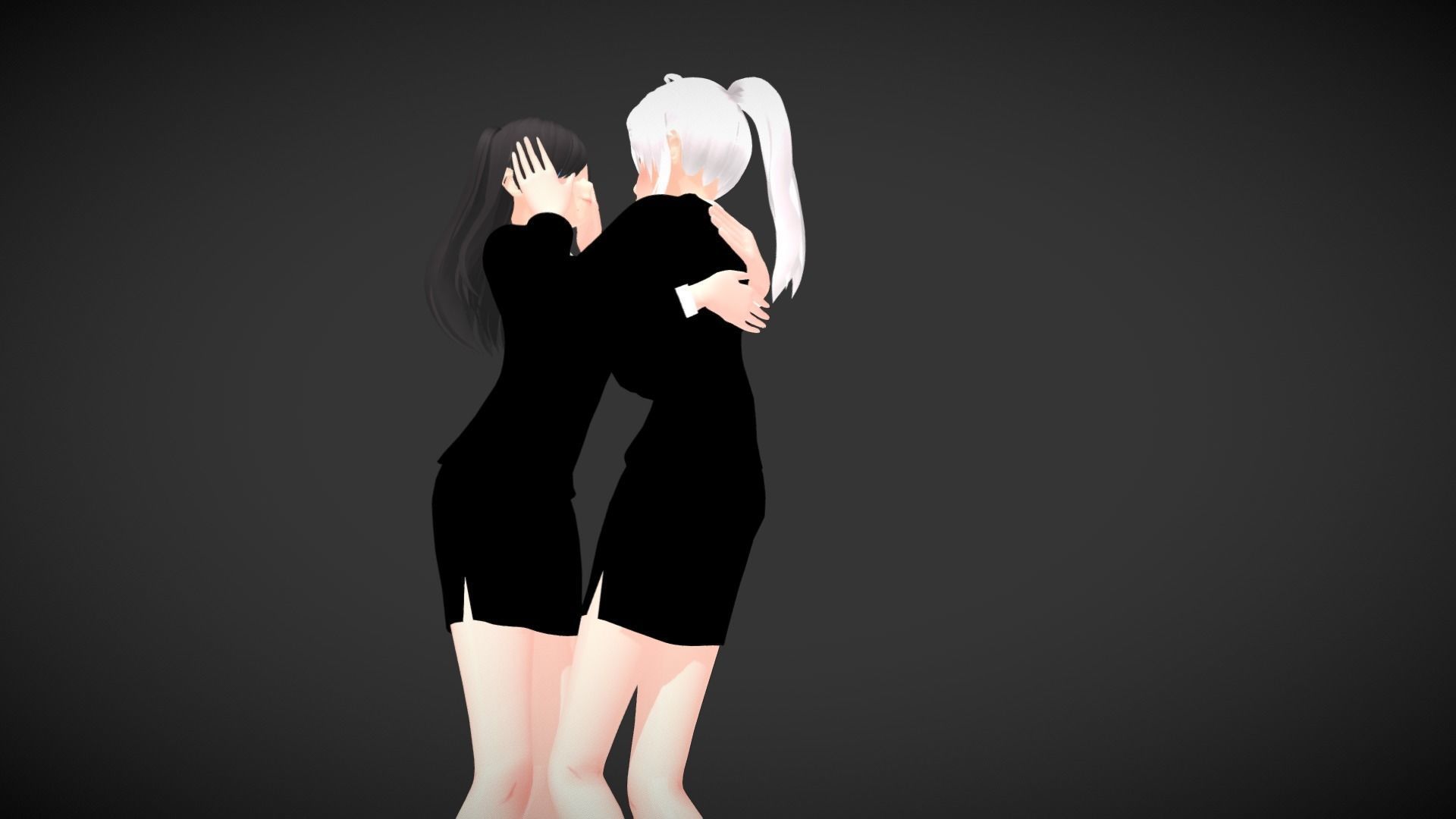Twin sisters free 3D model rigged | CGTrader