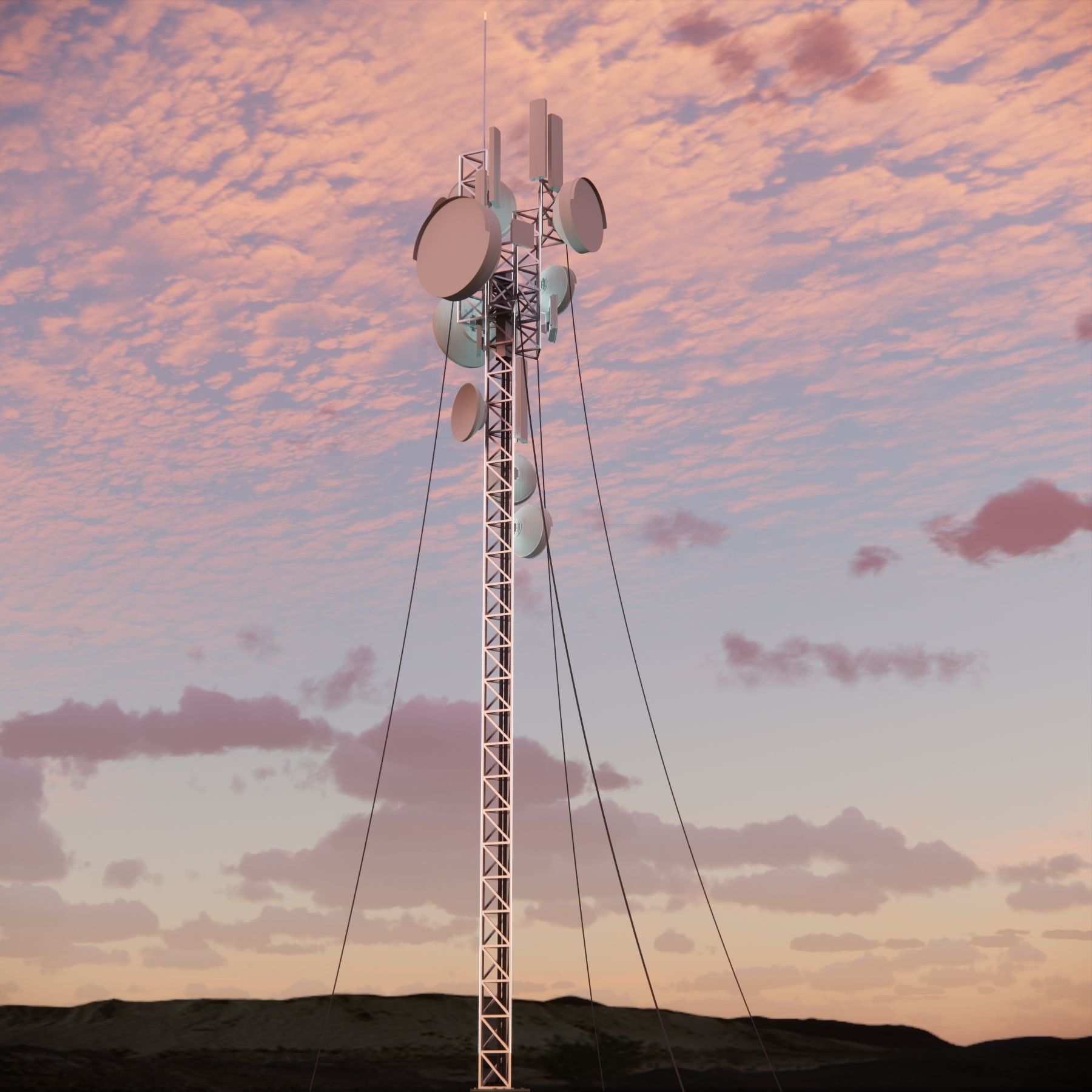 Sci-fi telecom Tower 3D model | CGTrader