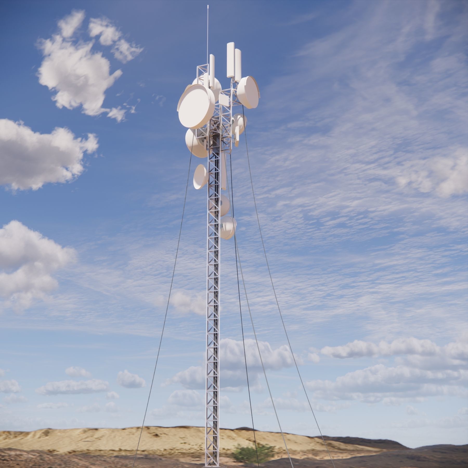 Sci-fi telecom Tower 3D model | CGTrader