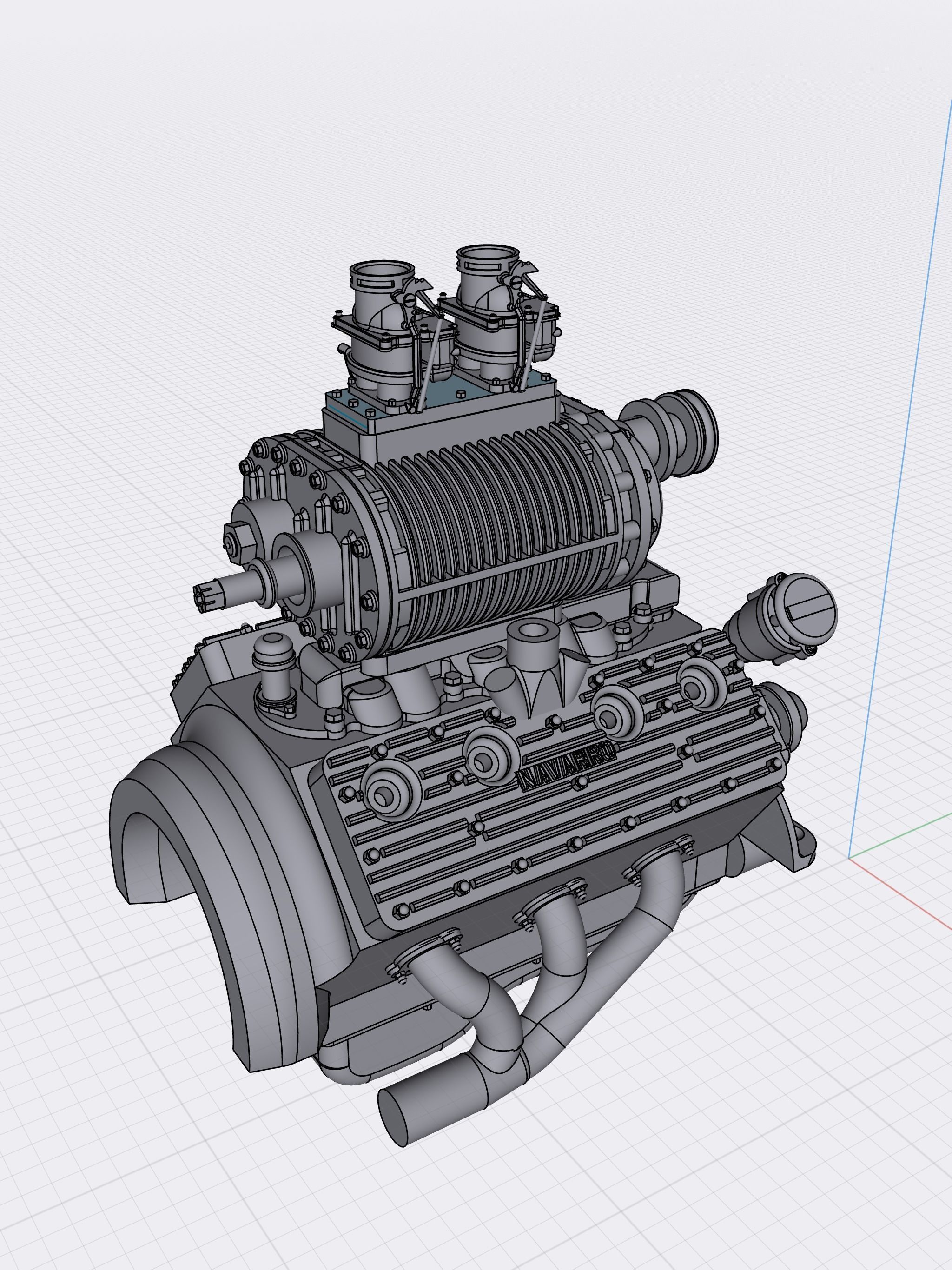 HOTROD Vintage Supercharger set for Flathead engine 3D model 3D ...