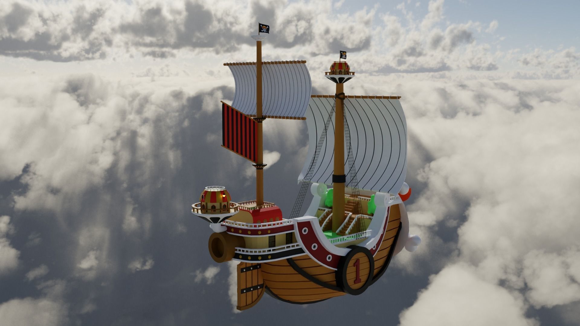 3D model Sunny One piece ship VR / AR / low-poly | CGTrader