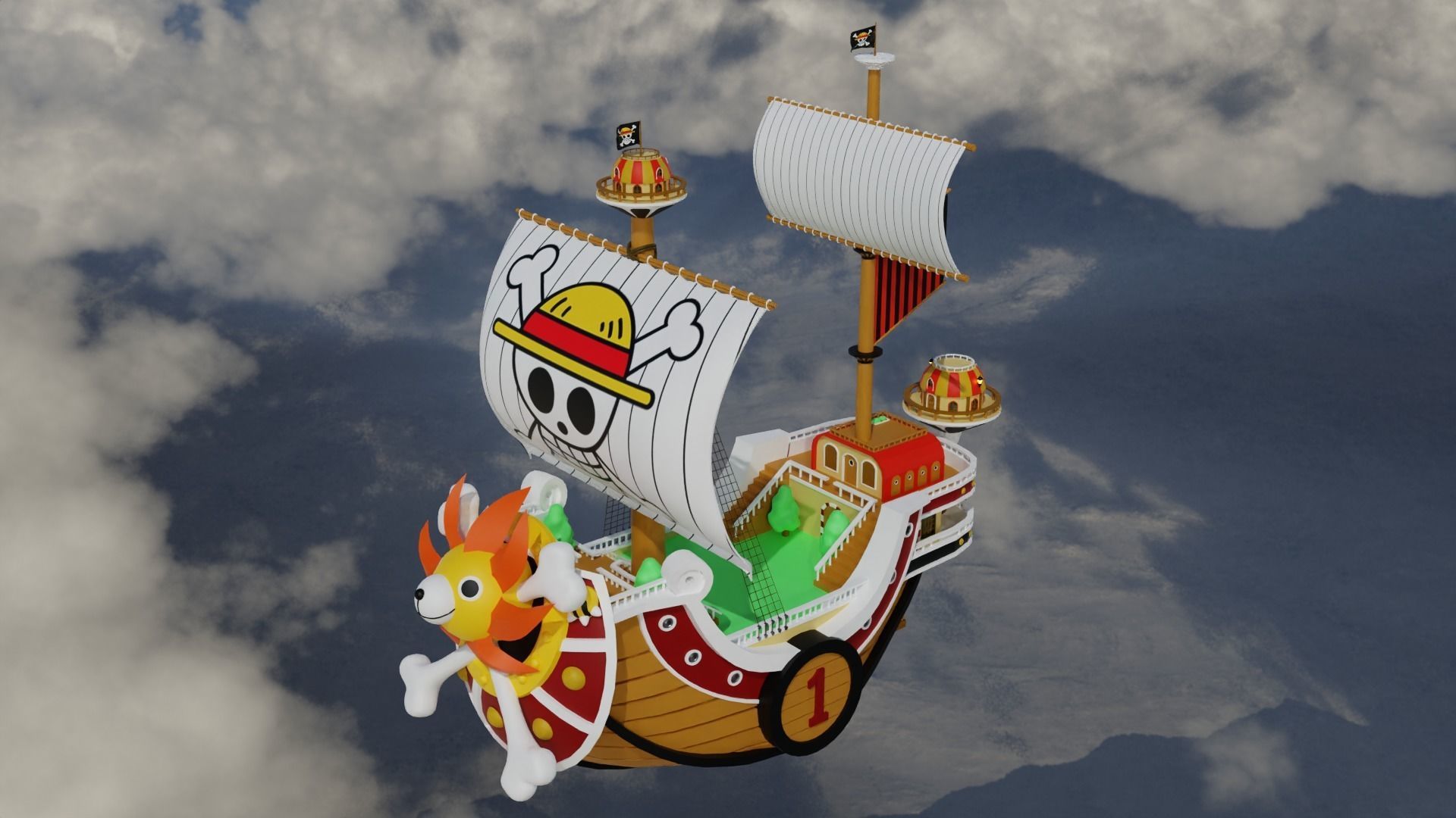 3D model Sunny One piece ship VR / AR / low-poly | CGTrader