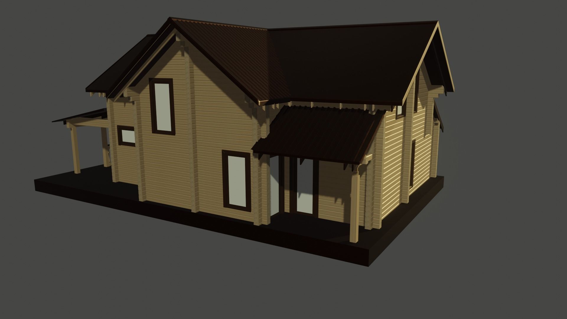 3D model of a house made of timber 3D model | CGTrader