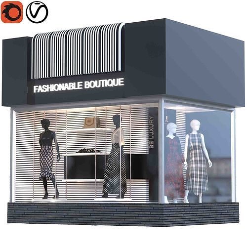 store-04 franklin boutique window display 3D model | CGTrader
