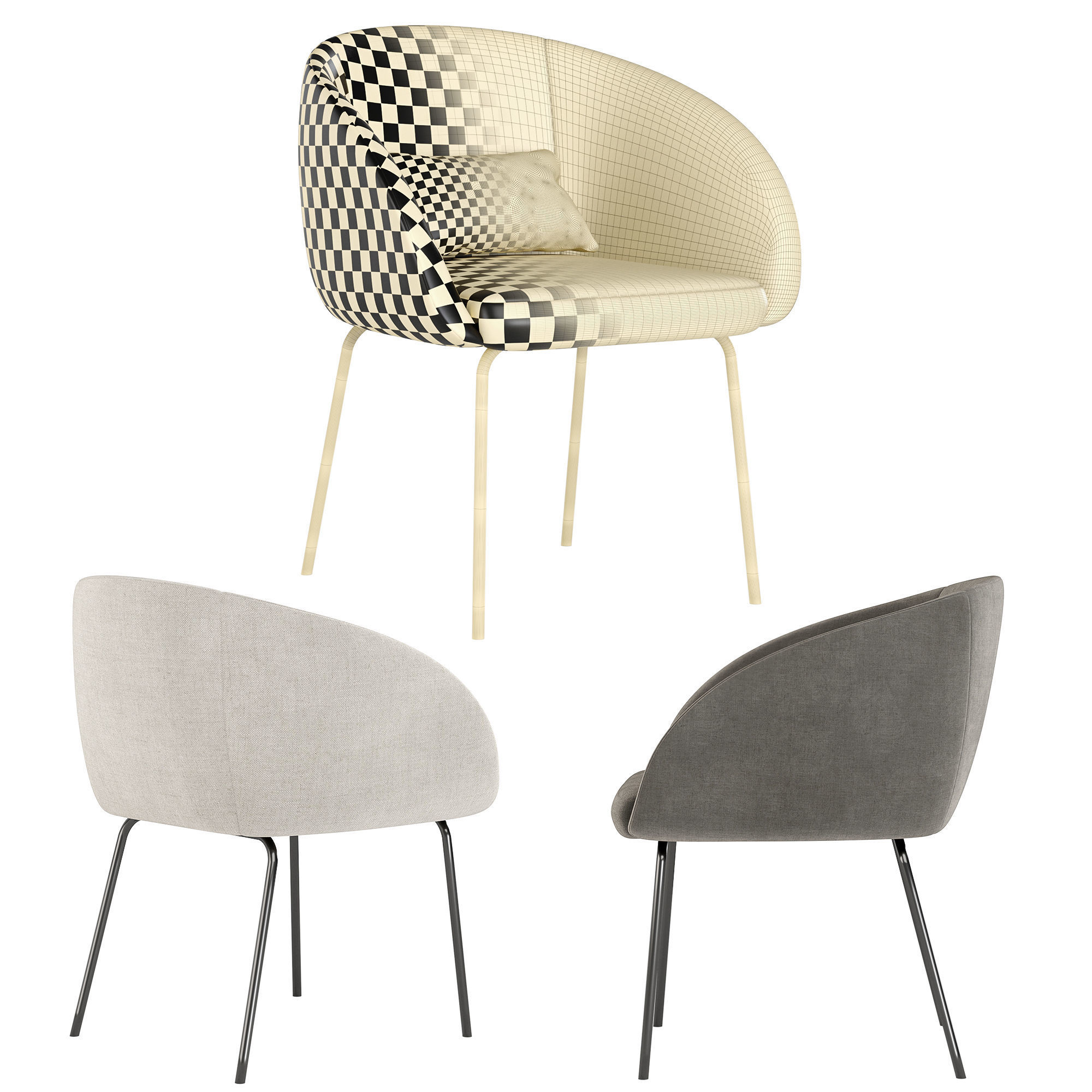 Avalon Boucle Dining Chair 3D model | CGTrader