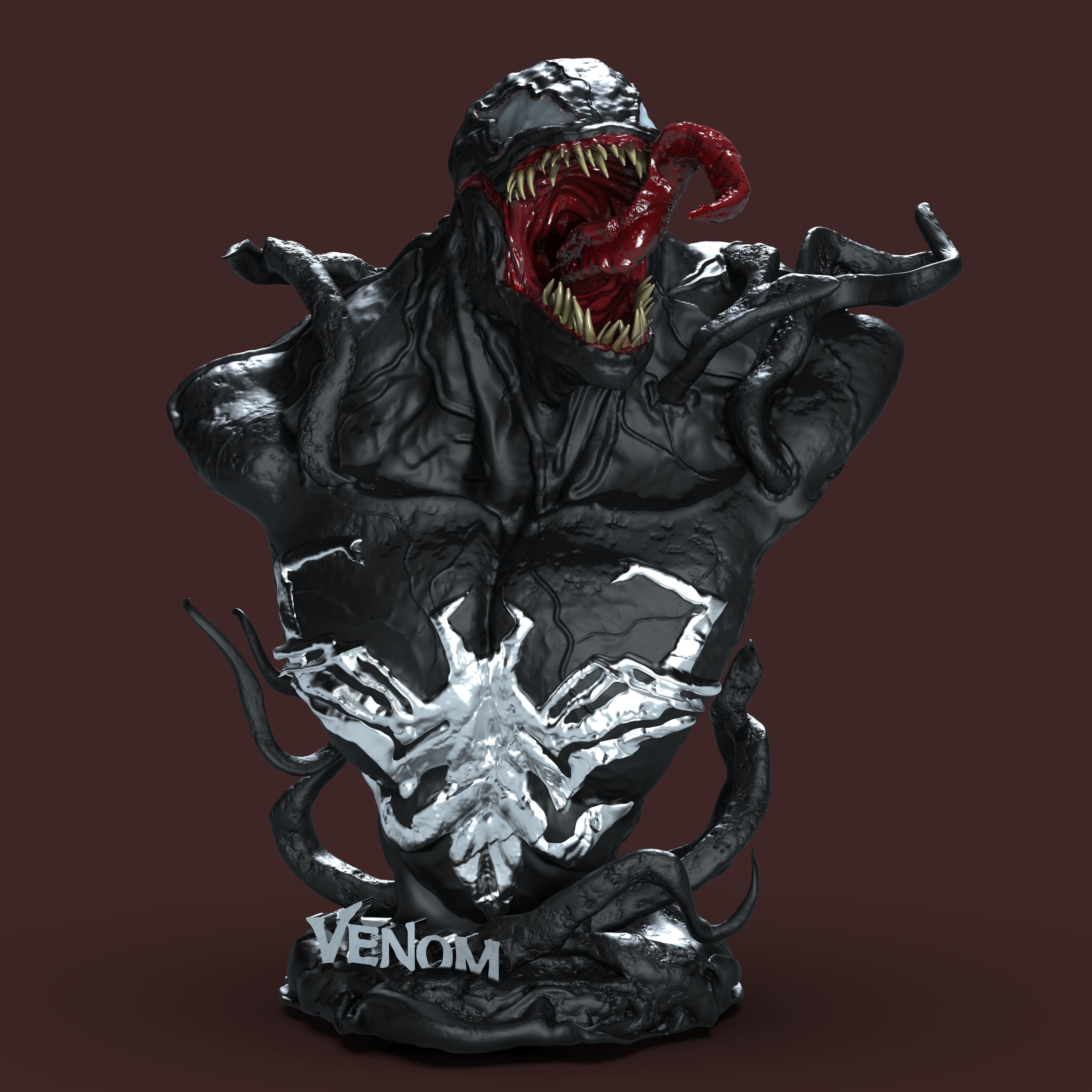 Venom Bust 3D model 3D printable | CGTrader