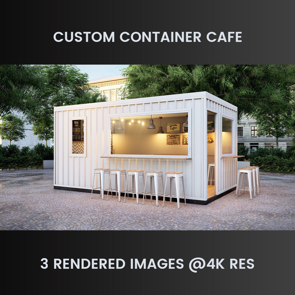 Custom Container Cafe 3D model | CGTrader