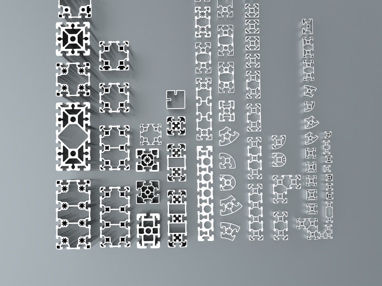 Summary of aluminum profile section models 3D model | CGTrader