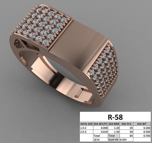 Gents Ring 3D model 3D printable | CGTrader