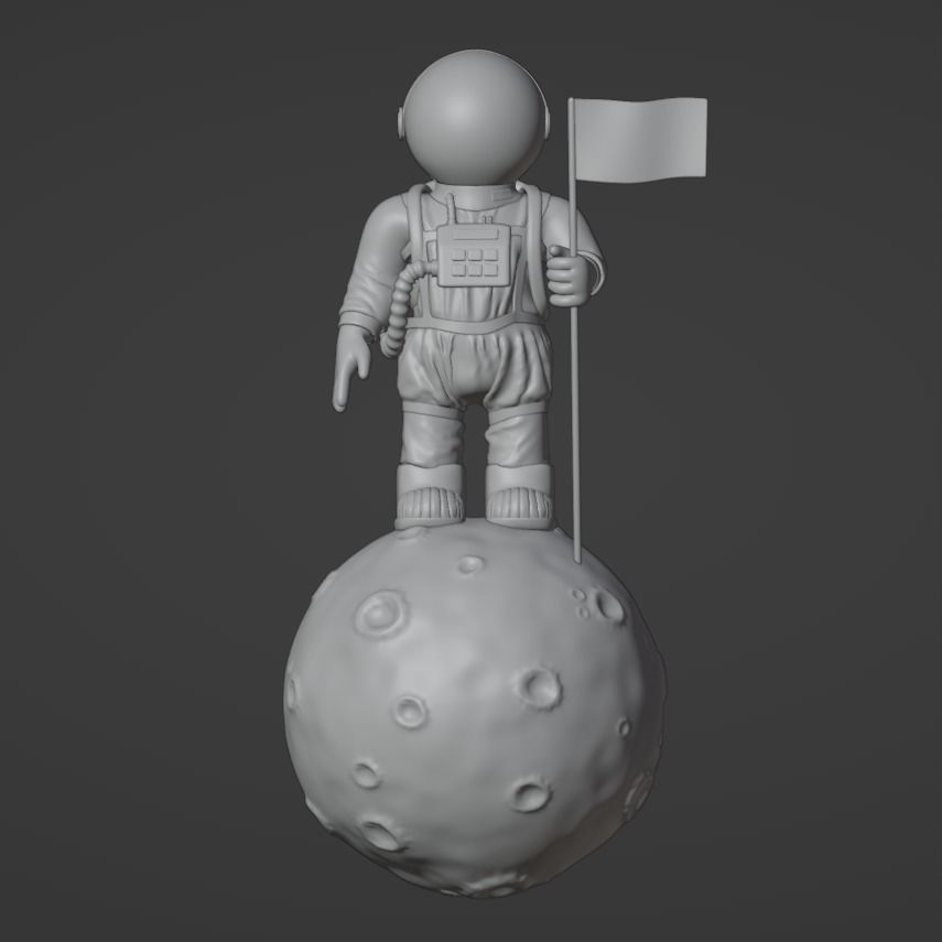 Astronaut on Moon 3D model | CGTrader
