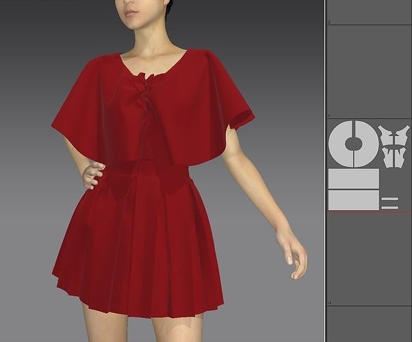 dress-Marvelous Designer 3D model | CGTrader