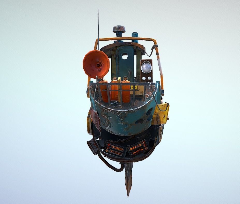 3D model Flying cyber ship VR / AR / low-poly | CGTrader