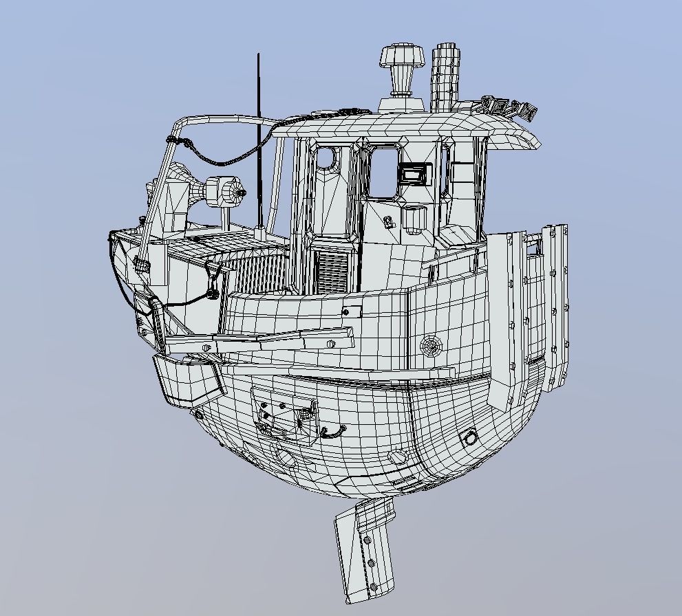 3D model Flying cyber ship VR / AR / low-poly | CGTrader