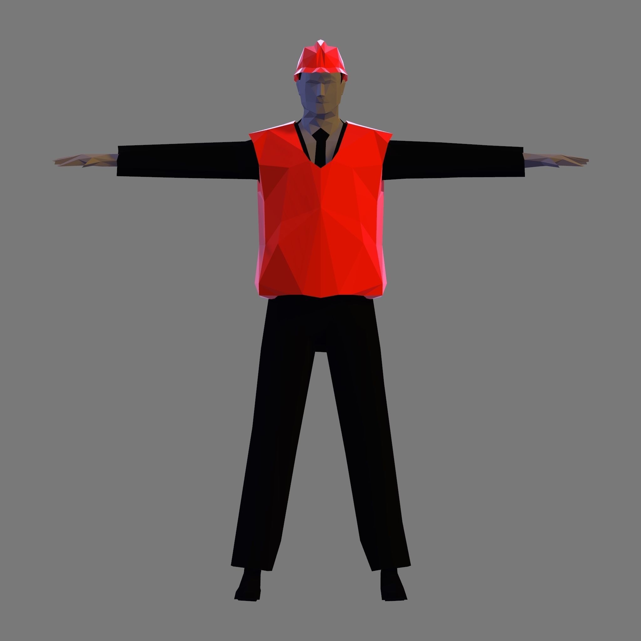 Low-poly Engineer man in vest free VR / AR / low-poly 3D model | CGTrader