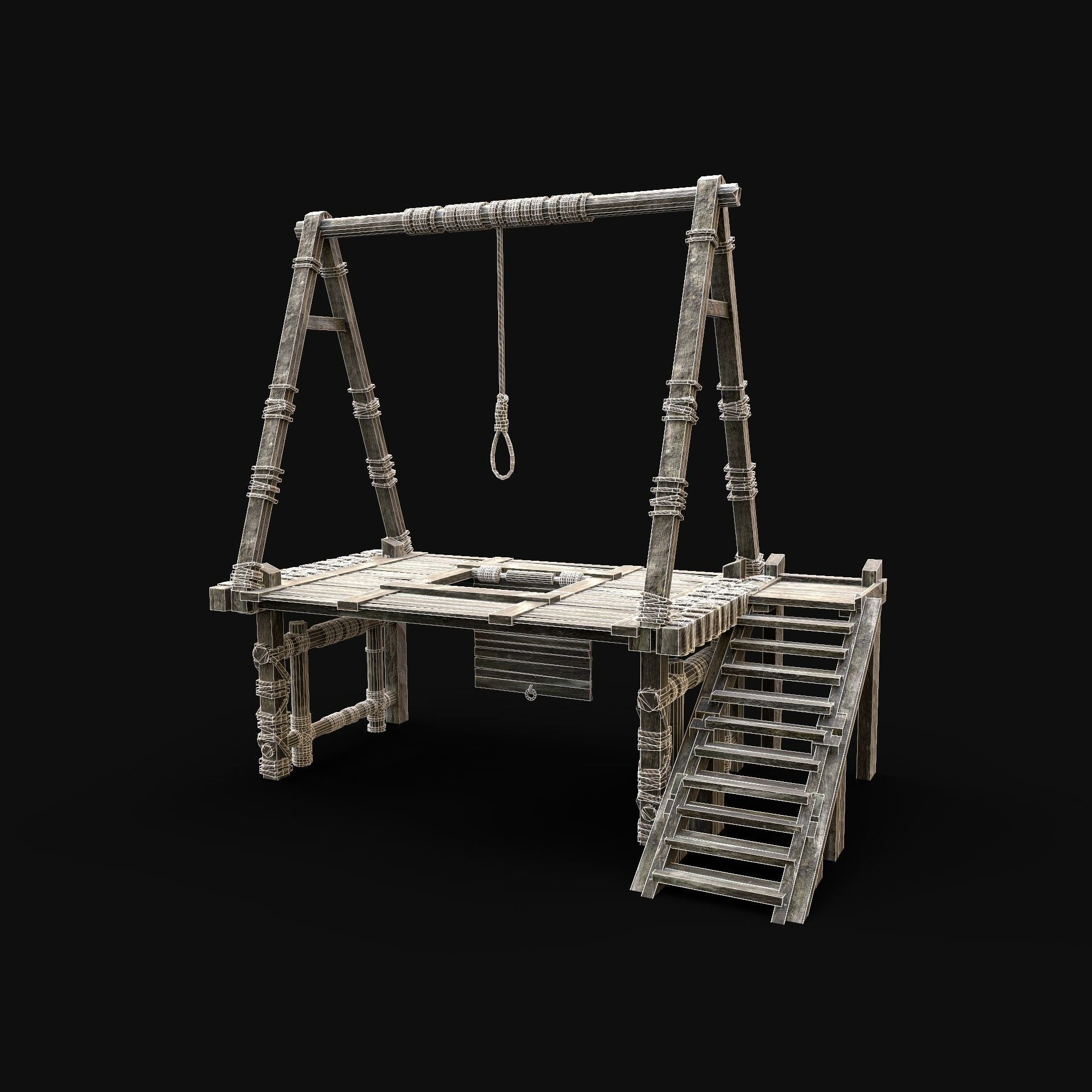 3D model GALLOWS HANGING EXECUTION TORTURE TORMENT DEATH CONSTRUCTION ...