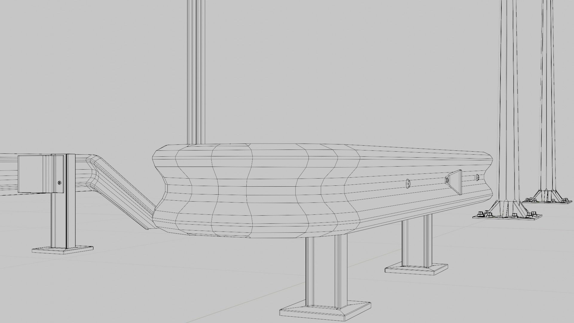 3D model highway guard rail signs and street lights with 4k pbr ...