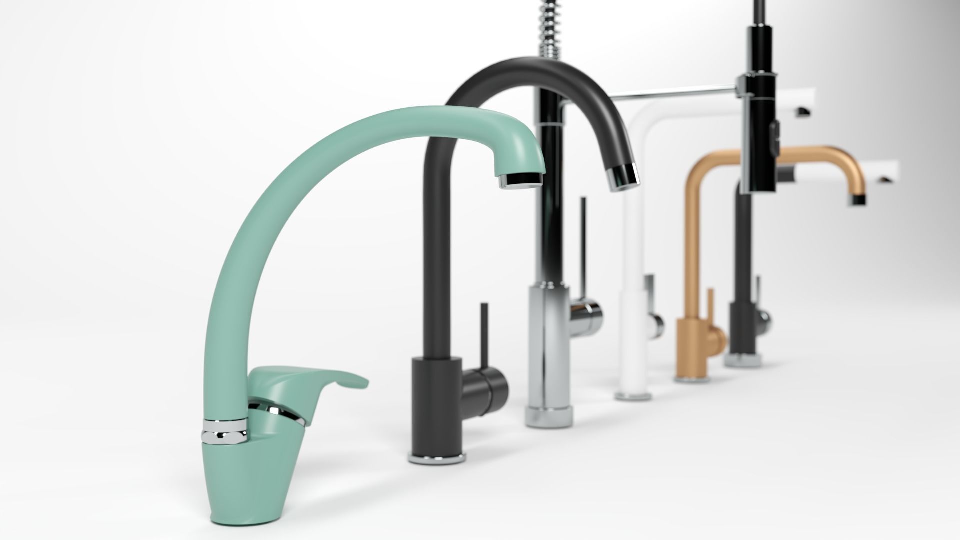 Set Modern Taps 3D model | CGTrader