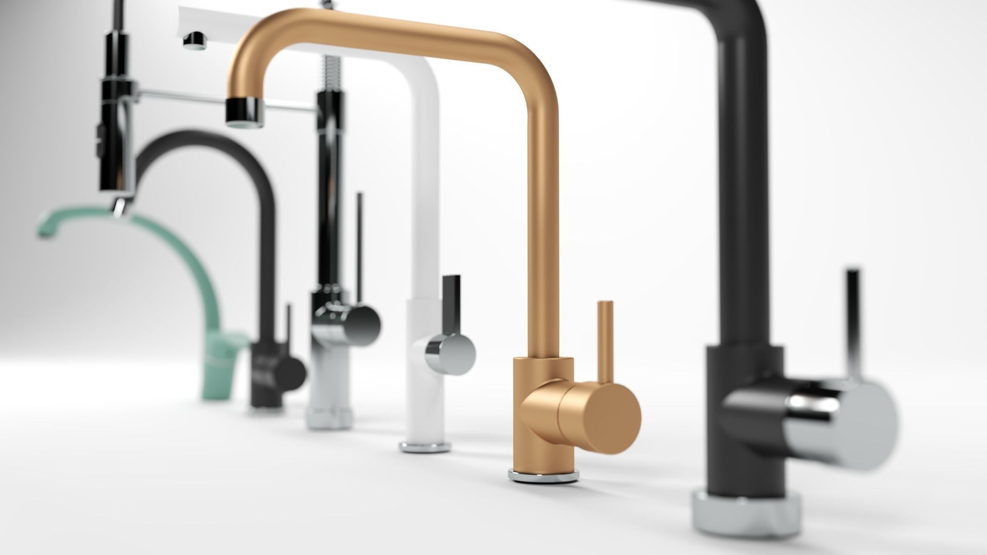 Set Modern Taps 3D model | CGTrader