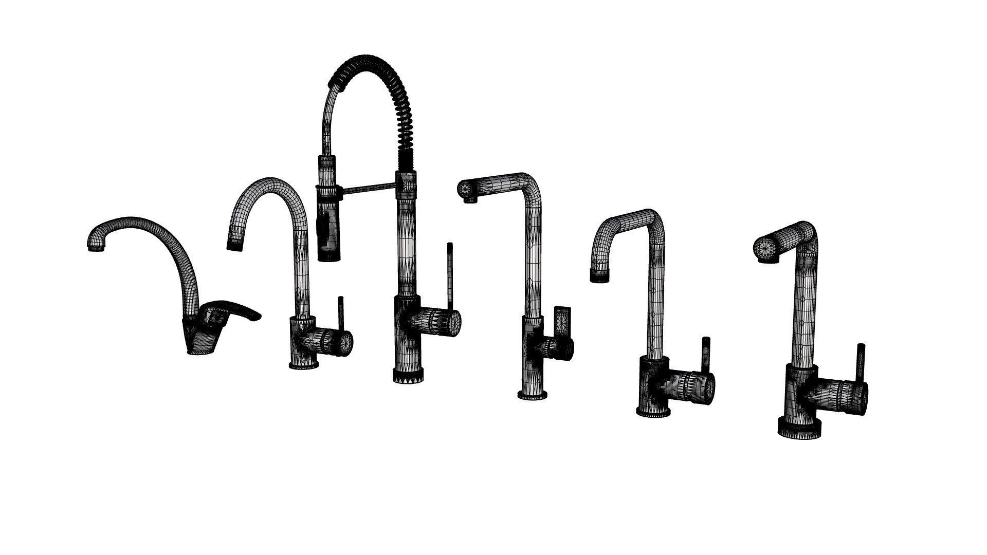 Set Modern Taps 3D model | CGTrader