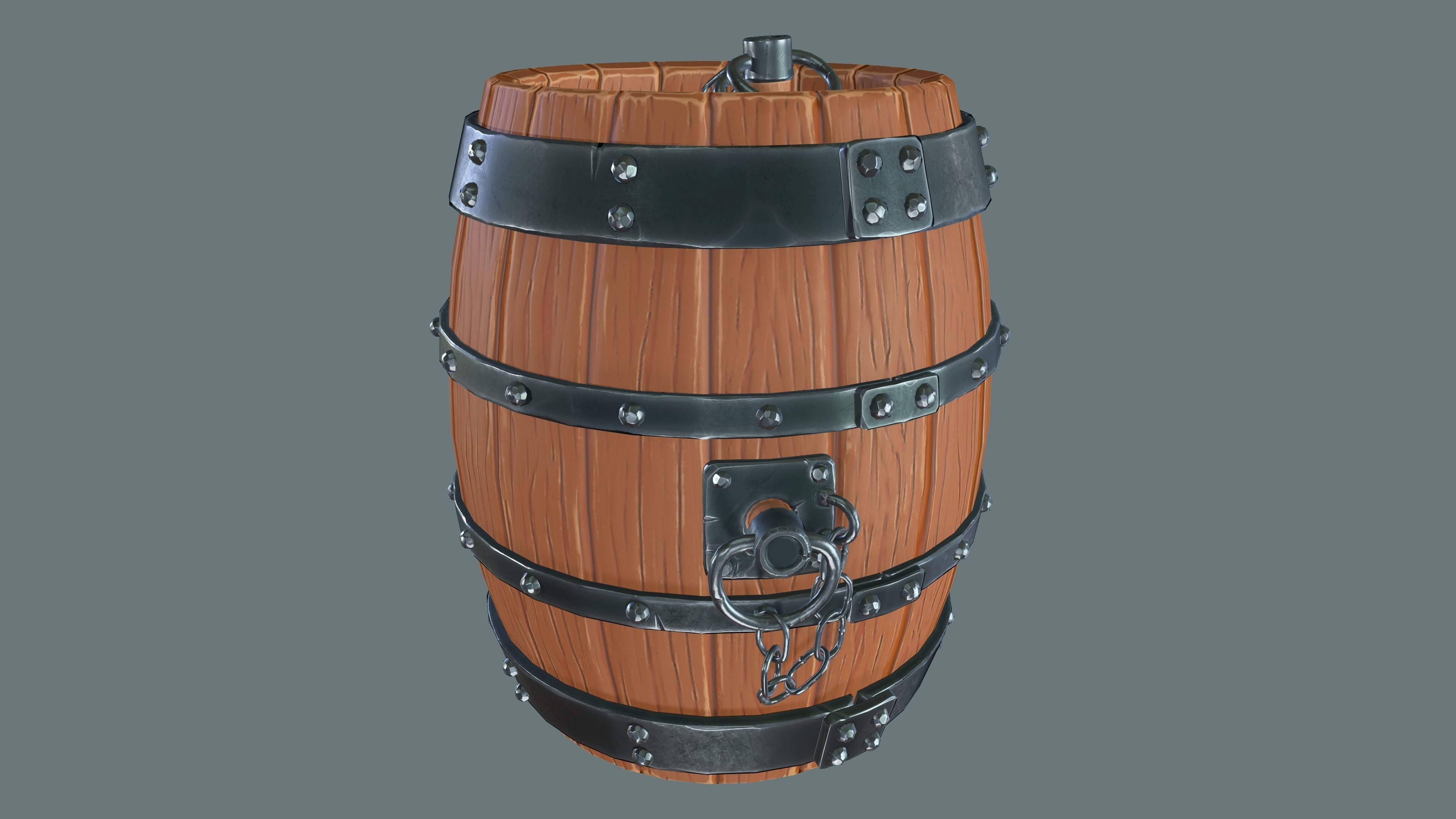 3D model Stylized Old Wooden Barrel Prop VR / AR / low-poly | CGTrader