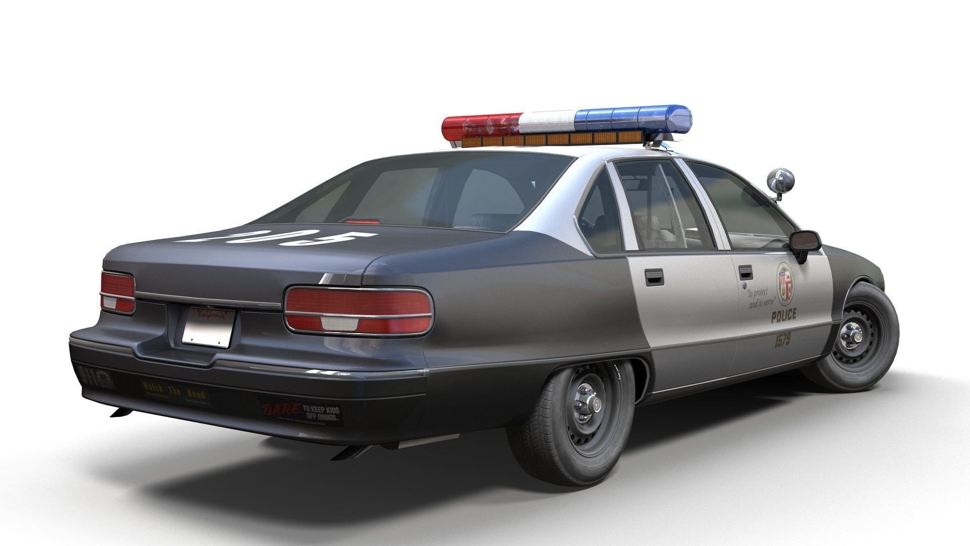 3D model 90s generic police car VR / AR / low-poly | CGTrader