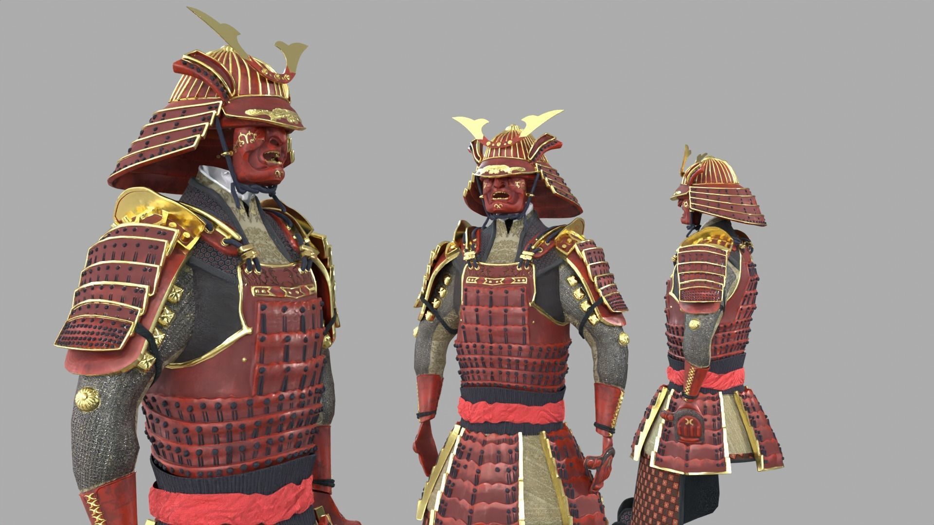 3D model Samurai Armor Game Ready PBR VR / AR / low-poly | CGTrader