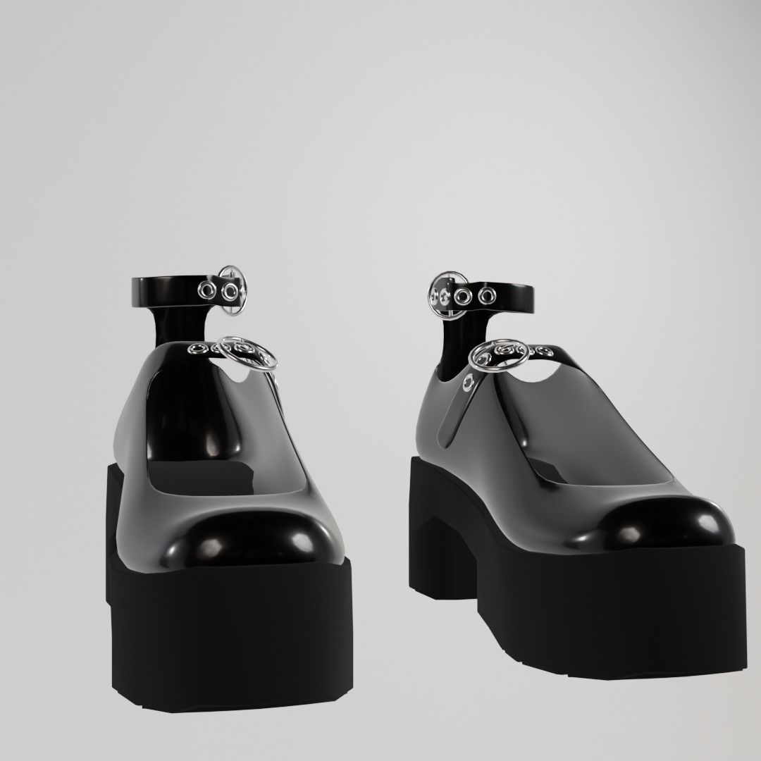 High platform shoes 3D model | CGTrader