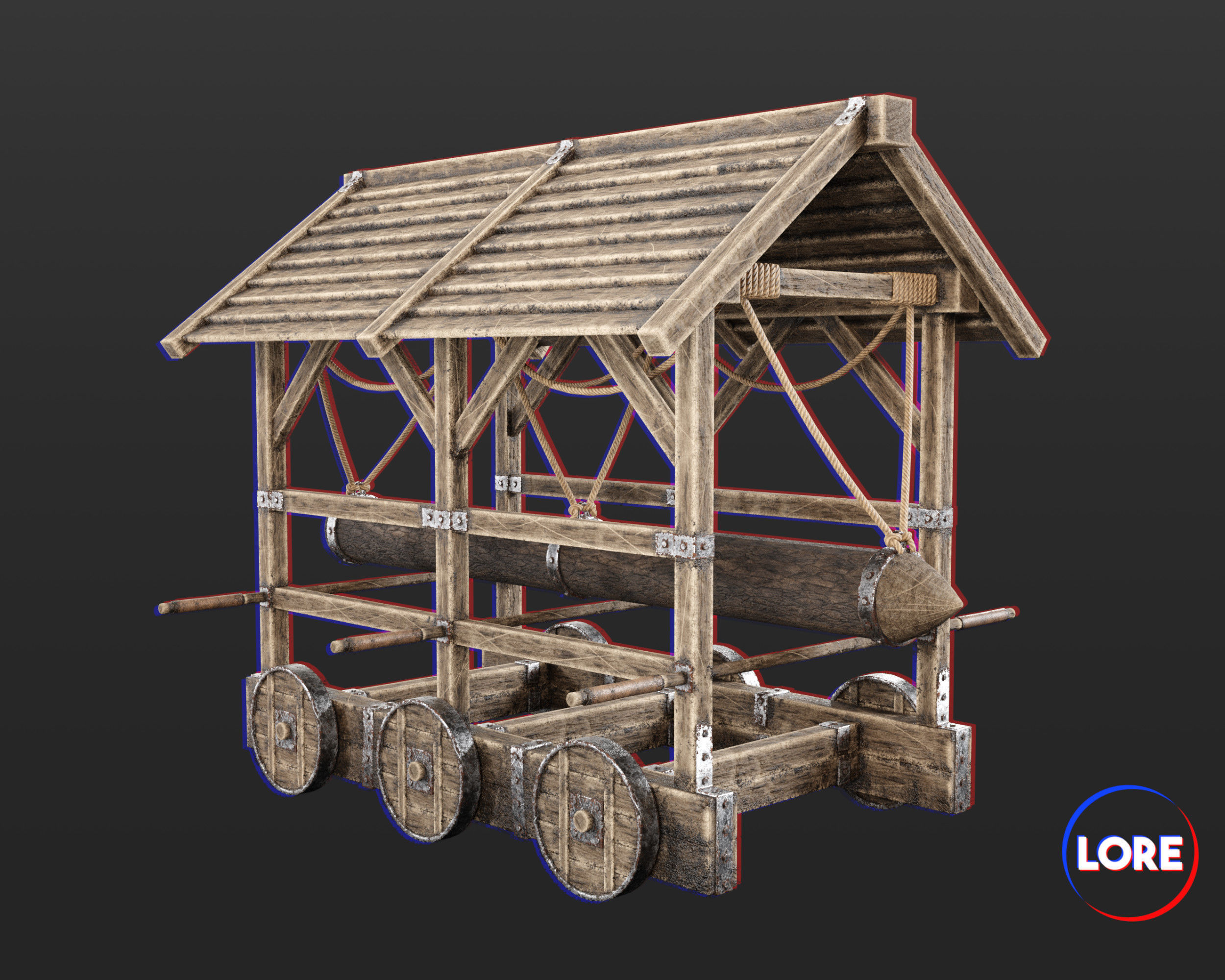 3D model Medieval Siege Engine Battering Ram VR / AR / low-poly | CGTrader