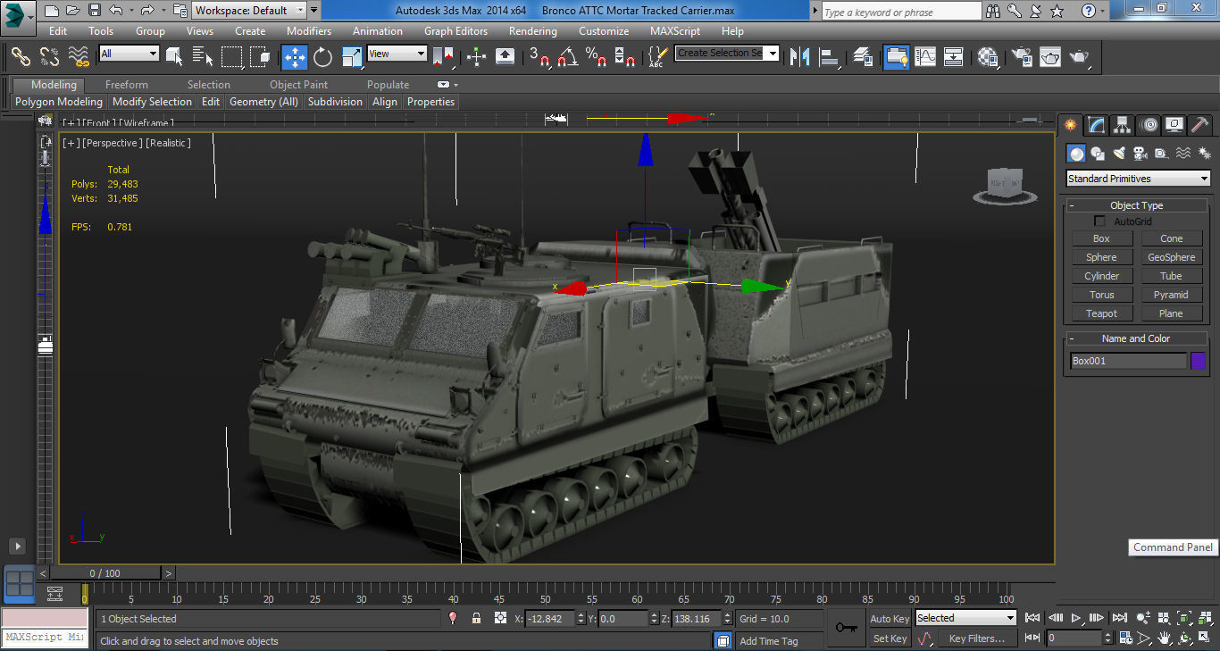 3D model Bronco ATTC Mortar Tracked Carrier VR / AR / low-poly | CGTrader