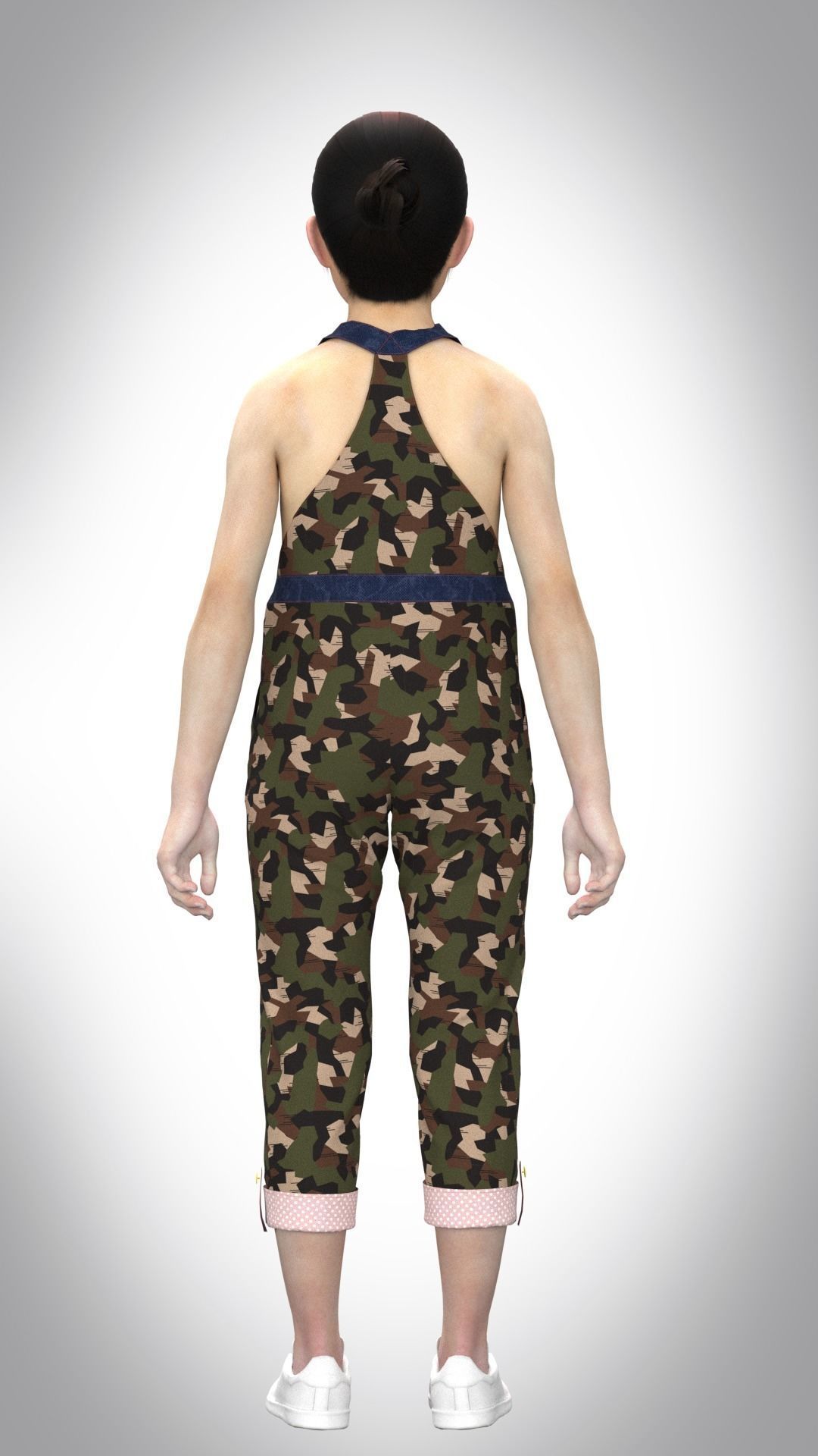 3d Model Girls Camo Dungaree Vr Ar Low Poly Cgtrader