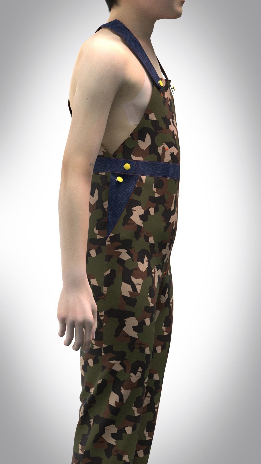 3d Model Girls Camo Dungaree Vr Ar Low Poly Cgtrader