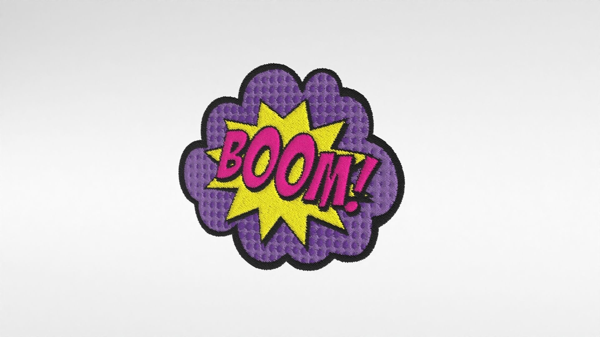 3D model Embroidered Patch Boom VR / AR / low-poly | CGTrader