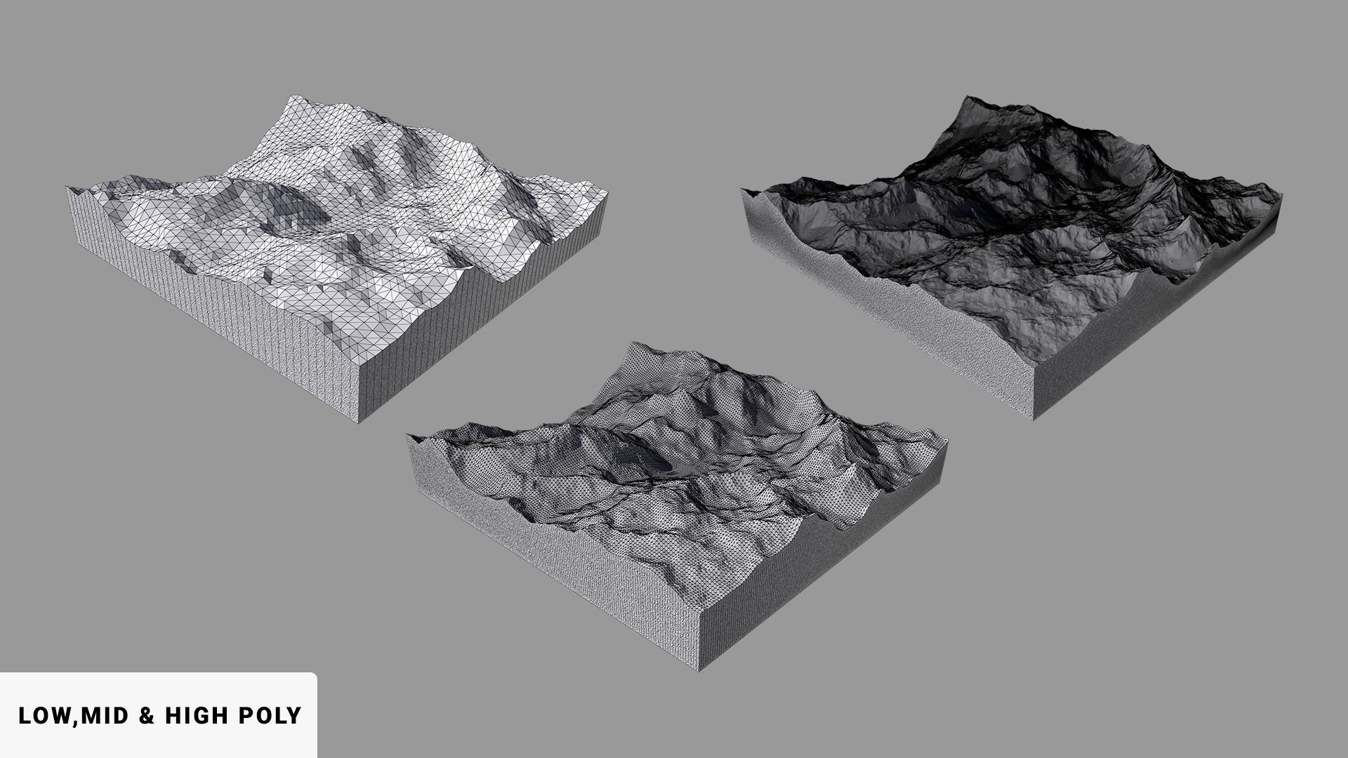 3D model Large Scale Terrain For Game - Low Poly - 8 Textures - 8K VR ...