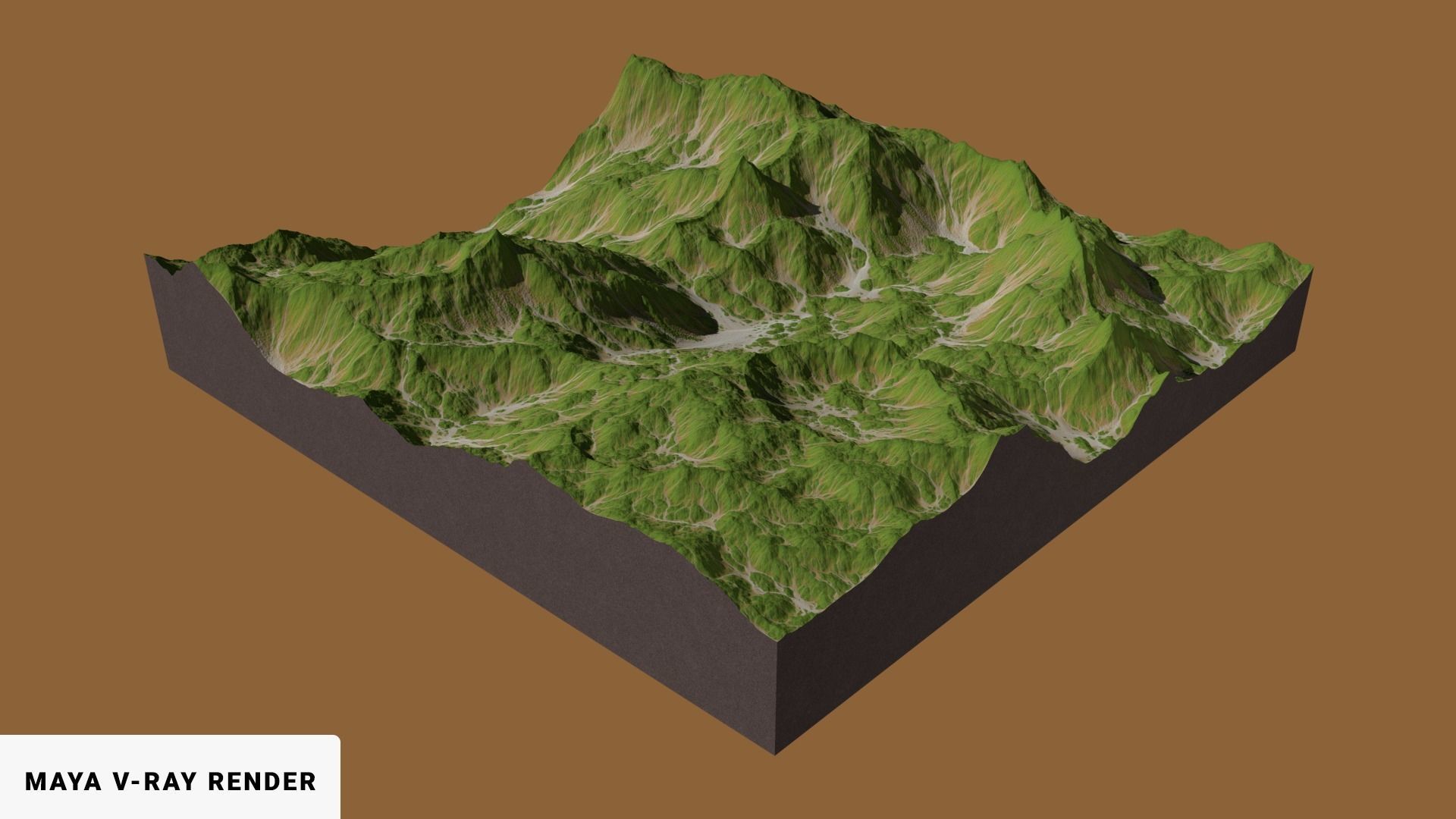 3D model Large Scale Terrain For Game - Low Poly - 8 Textures - 8K VR ...