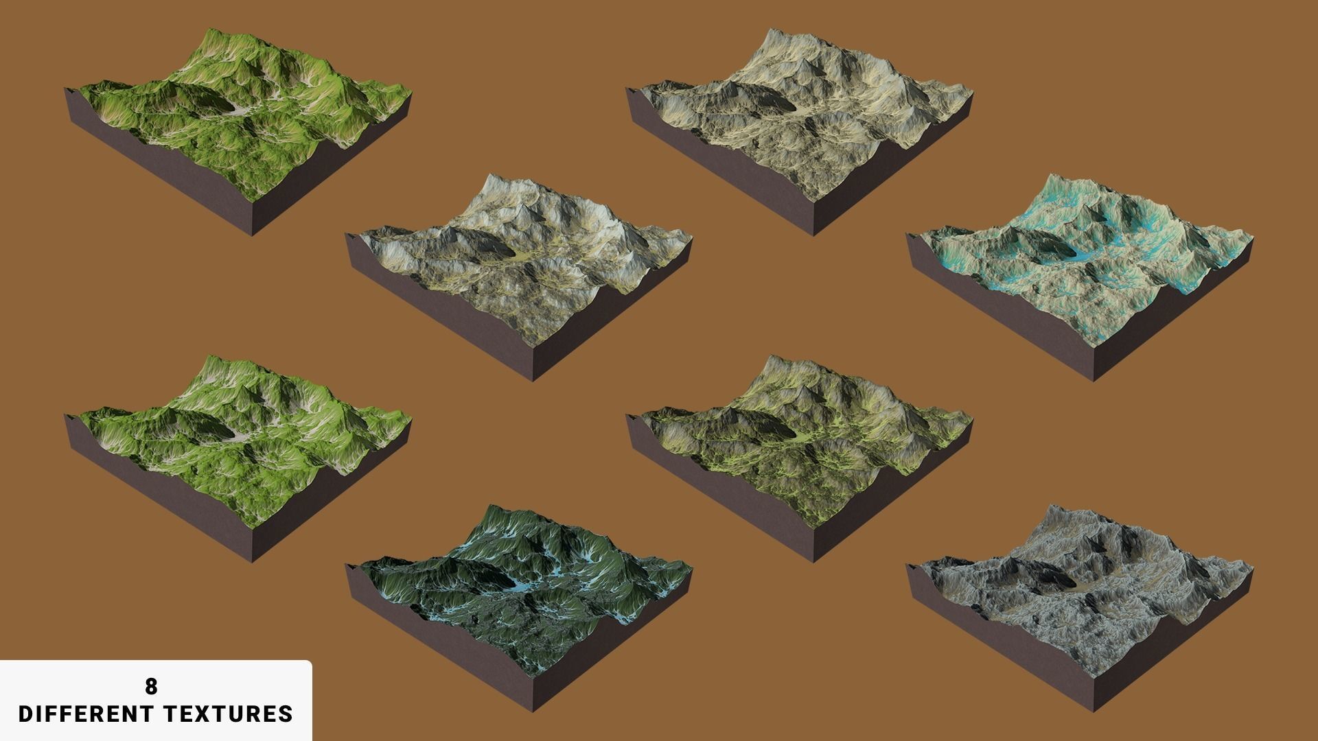 3D model Large Scale Terrain For Game - Low Poly - 8 Textures - 8K VR ...