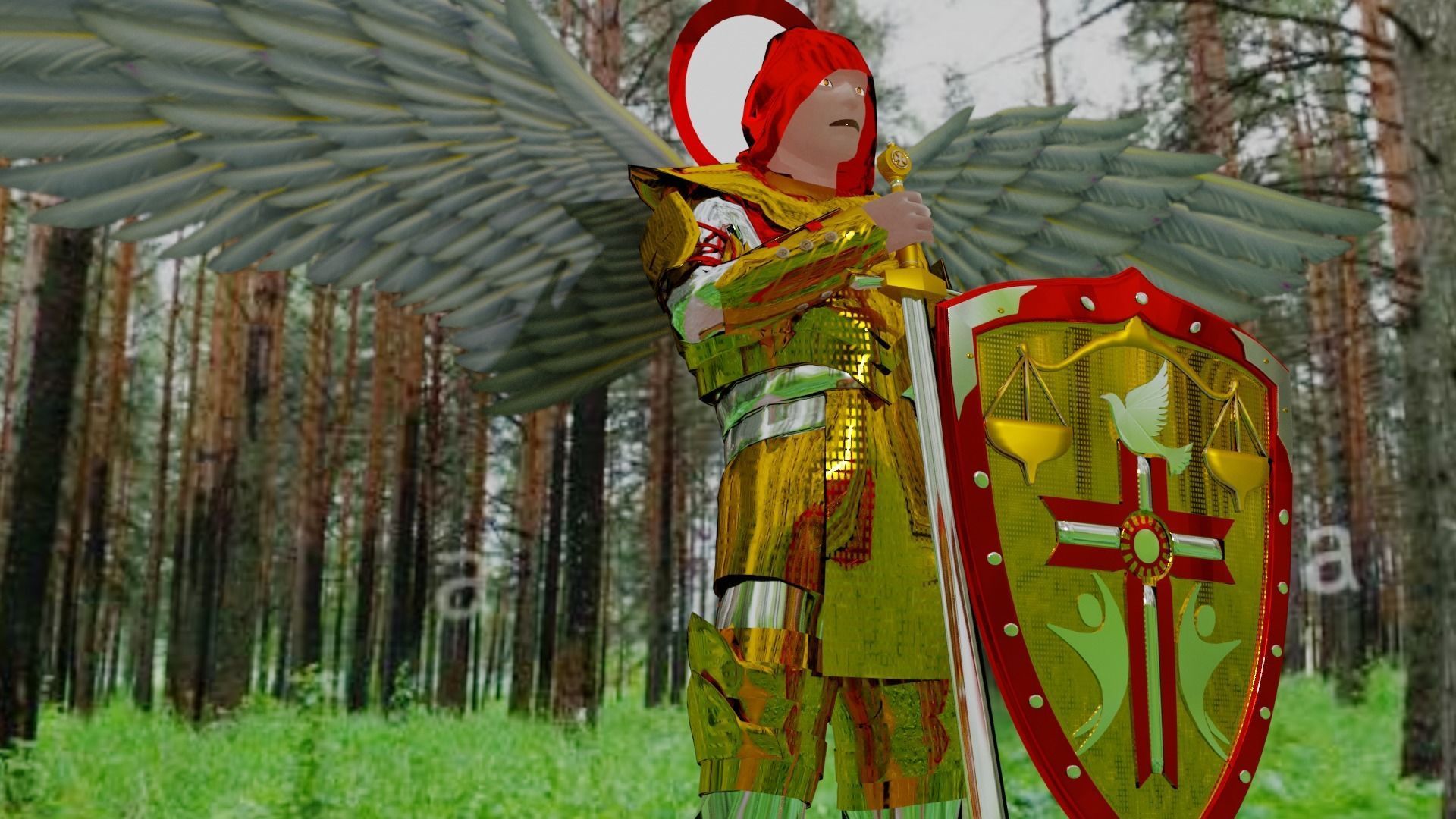 saint Michael 3D model rigged | CGTrader