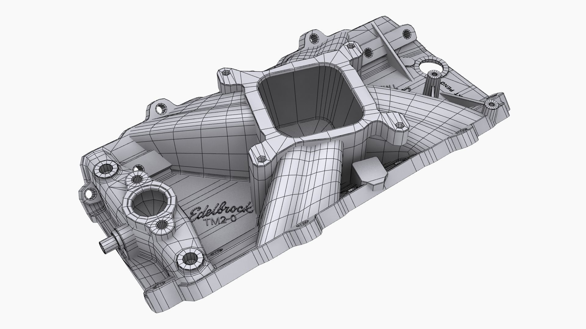 3D model Edelbrock TM 2-0 Bigblock Chevy intake manifold VR / AR / low ...