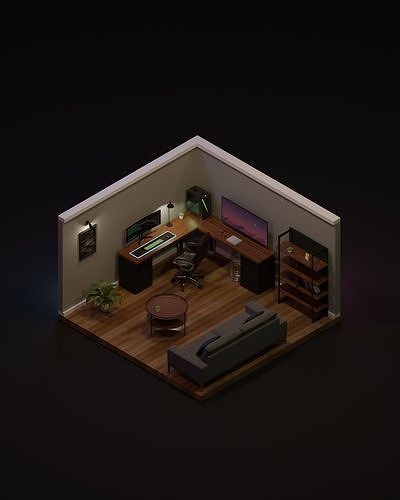 3D model Gaming Room VR / AR / low-poly | CGTrader